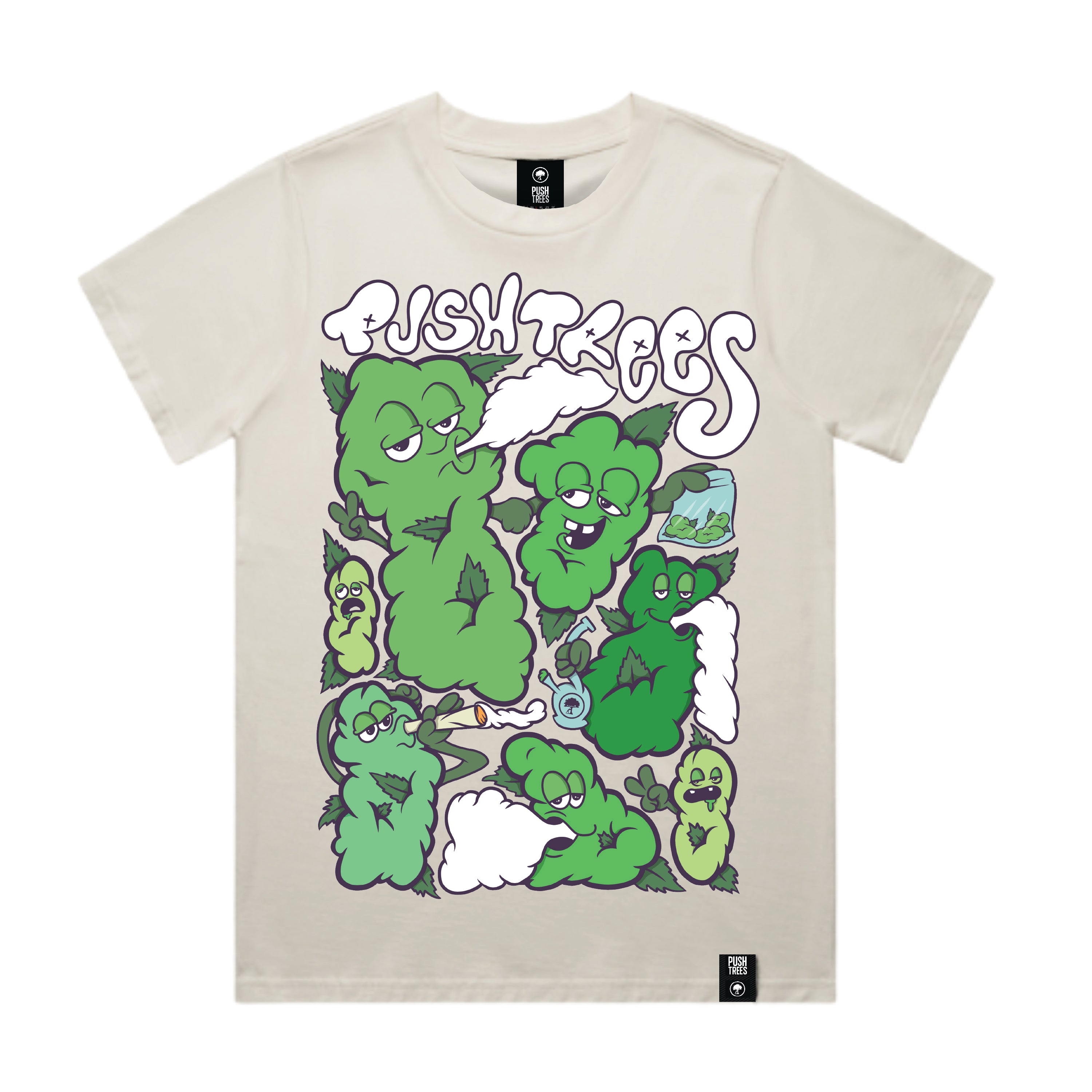 The Buds Pattern Tee (Bone) – Push Trees Inc