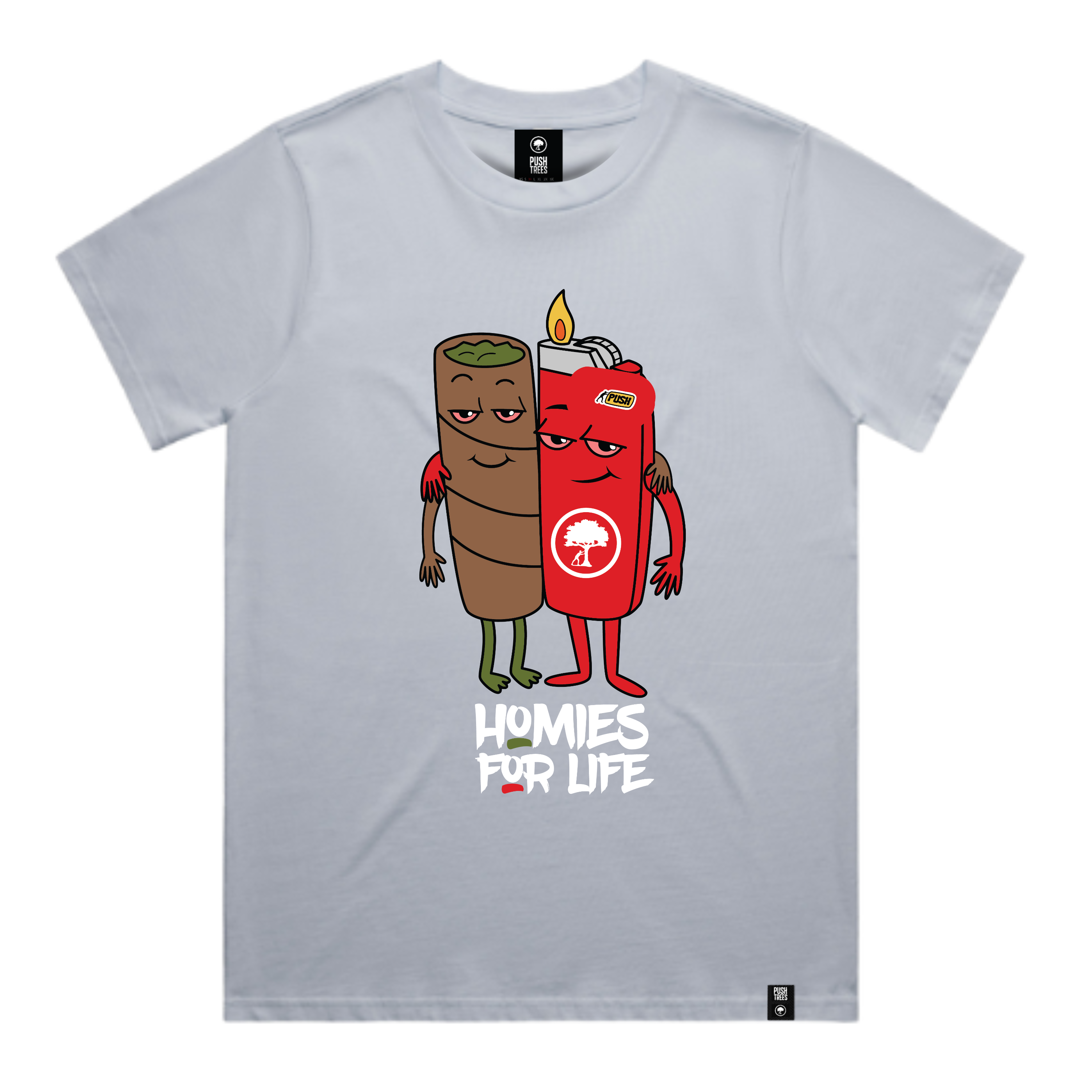 Homies 4 Life Blunt Tee (Gravel) – Push Trees Inc