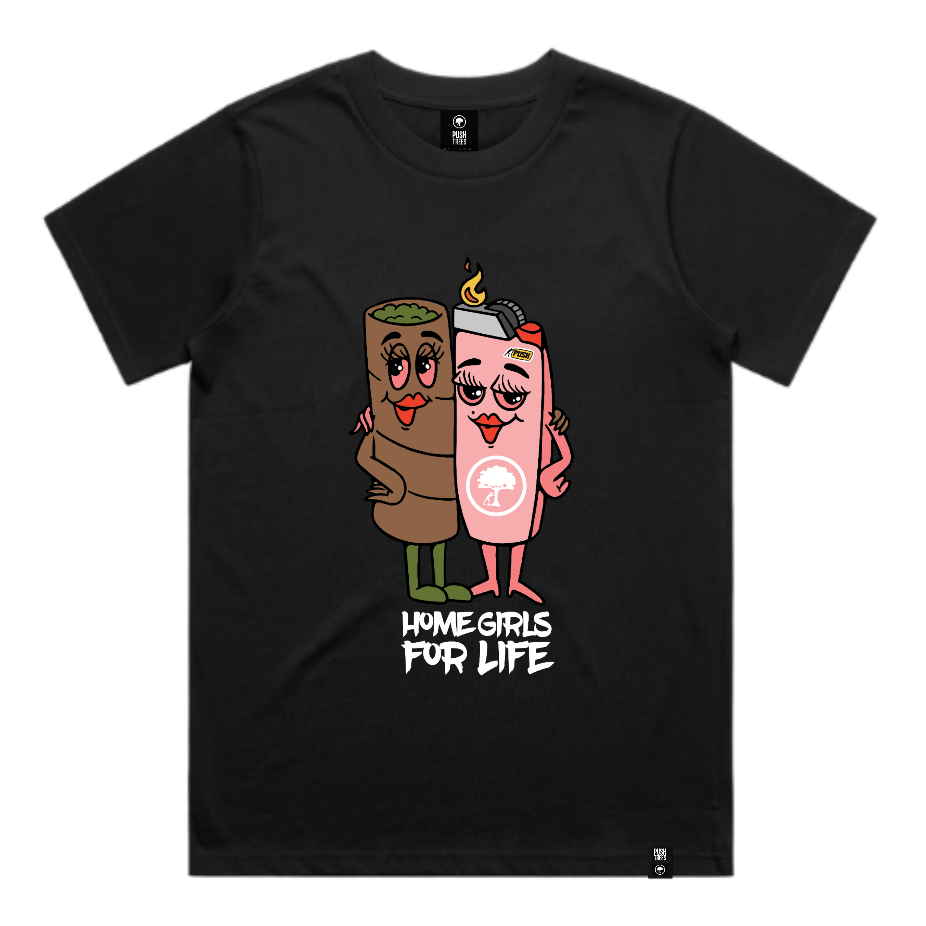 Home Girls for Life Tee (Black) – Push Trees Inc